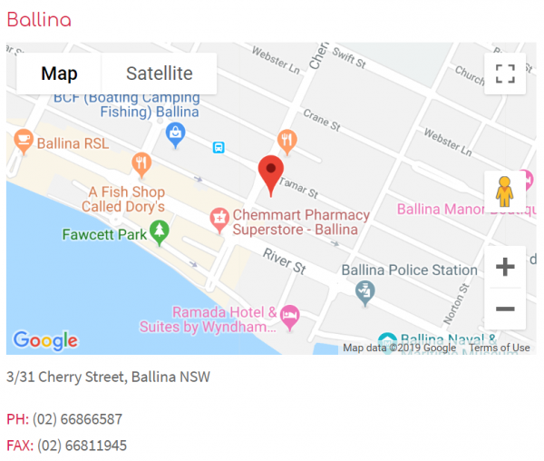 Ballina map - GC Hand Therapy